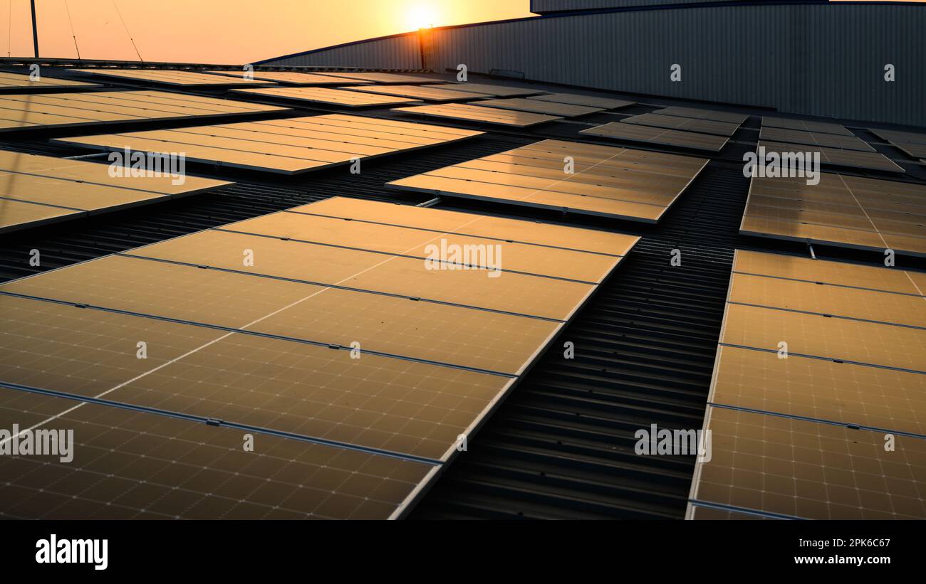 Solar panels farm sunset engineer hi-res stock photography and images ...