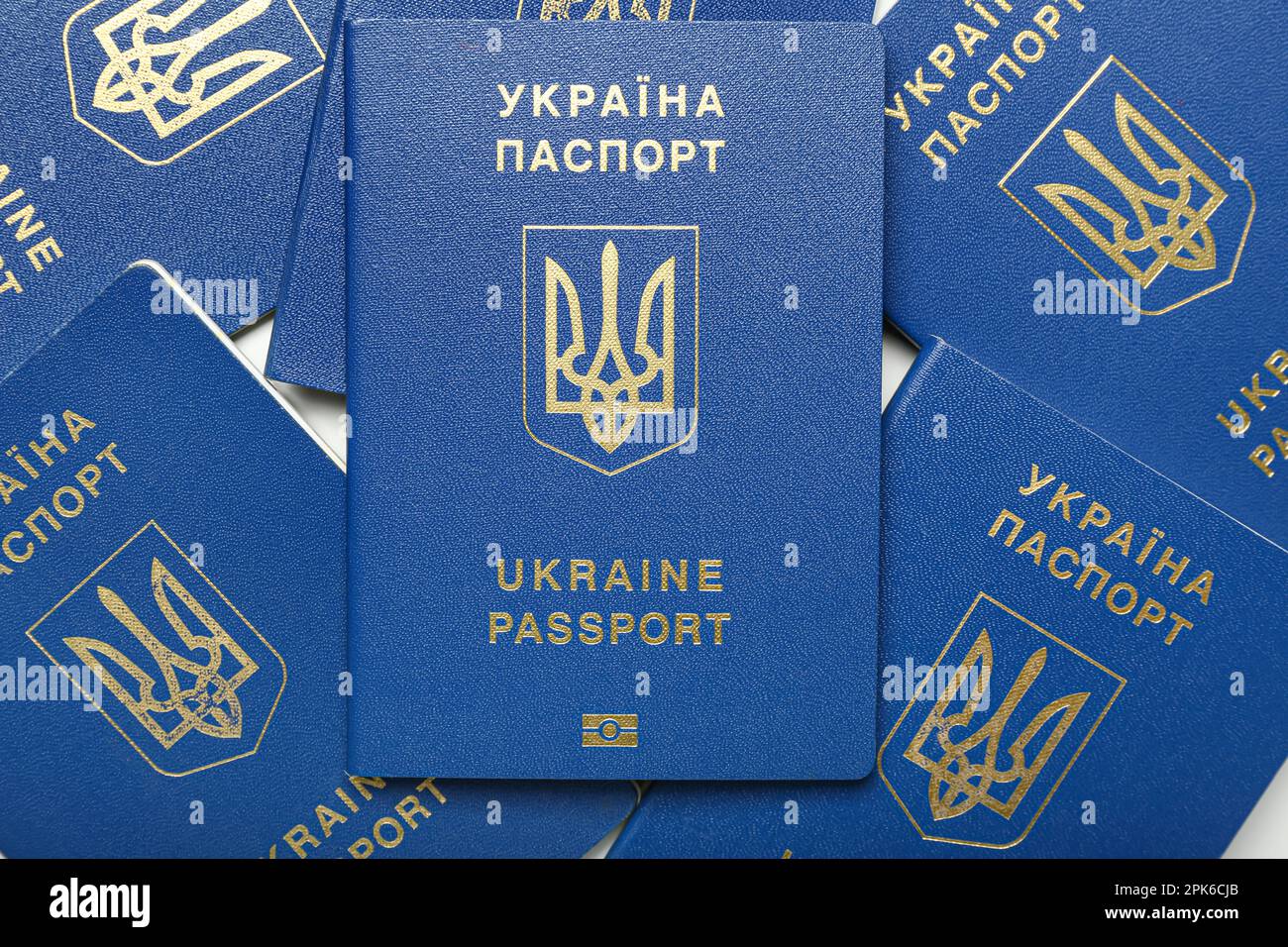 Ukrainian passports on white background, closeup Stock Photo - Alamy