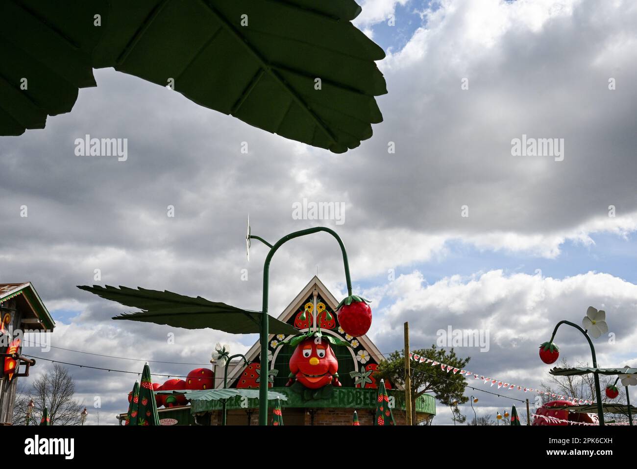 Wustermark, Germany. 04th Apr, 2023. A strawberry caterpillar ride has ...
