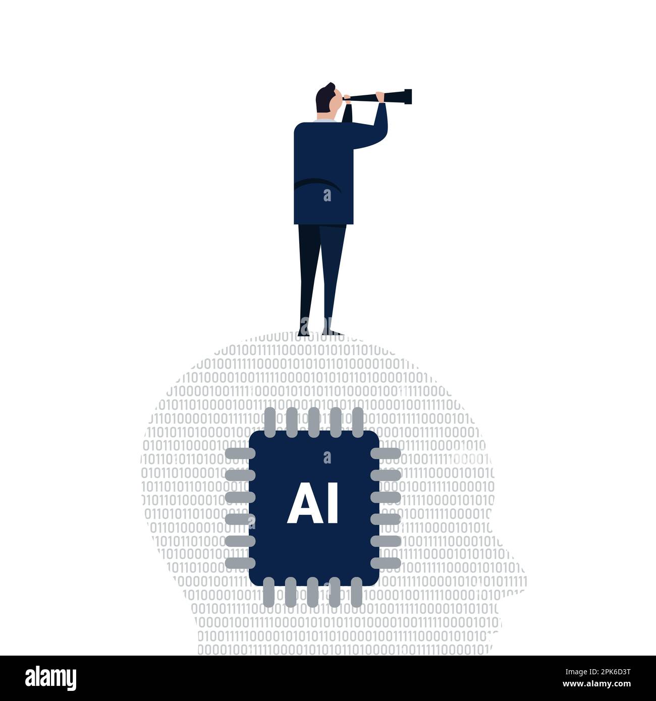 AI powerd leadership decision making vision future chip artificial intelligence Stock Vector ...