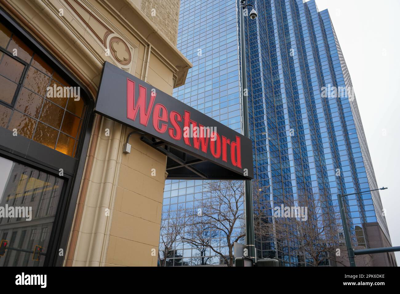 Denver, Colorado - 3.4.2023: Downtown area, westword local newspaper ...