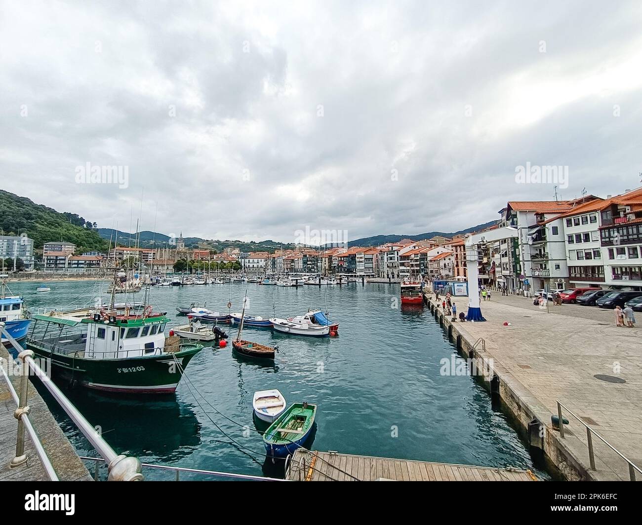 Lekeitio town view from pier. Basque autonomous community, Spain Stock ...