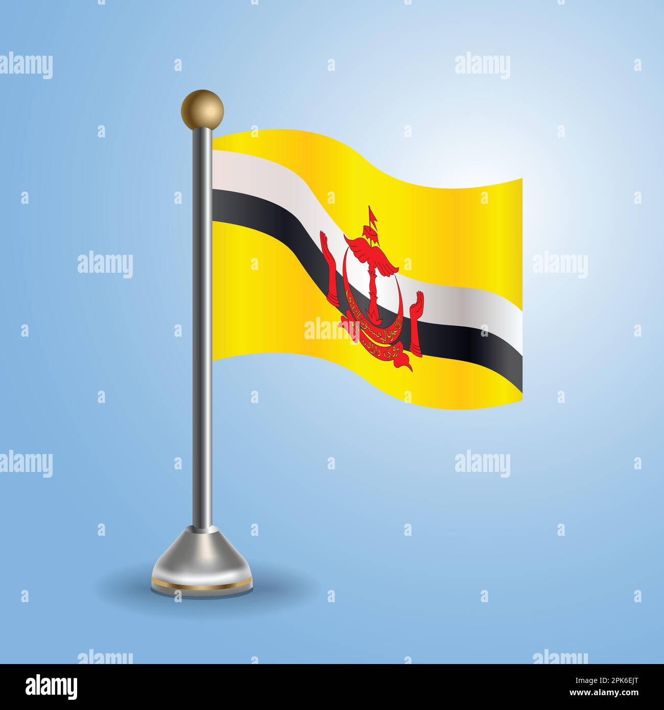 State table flag of Brunei. National symbol, vector illustration Stock ...