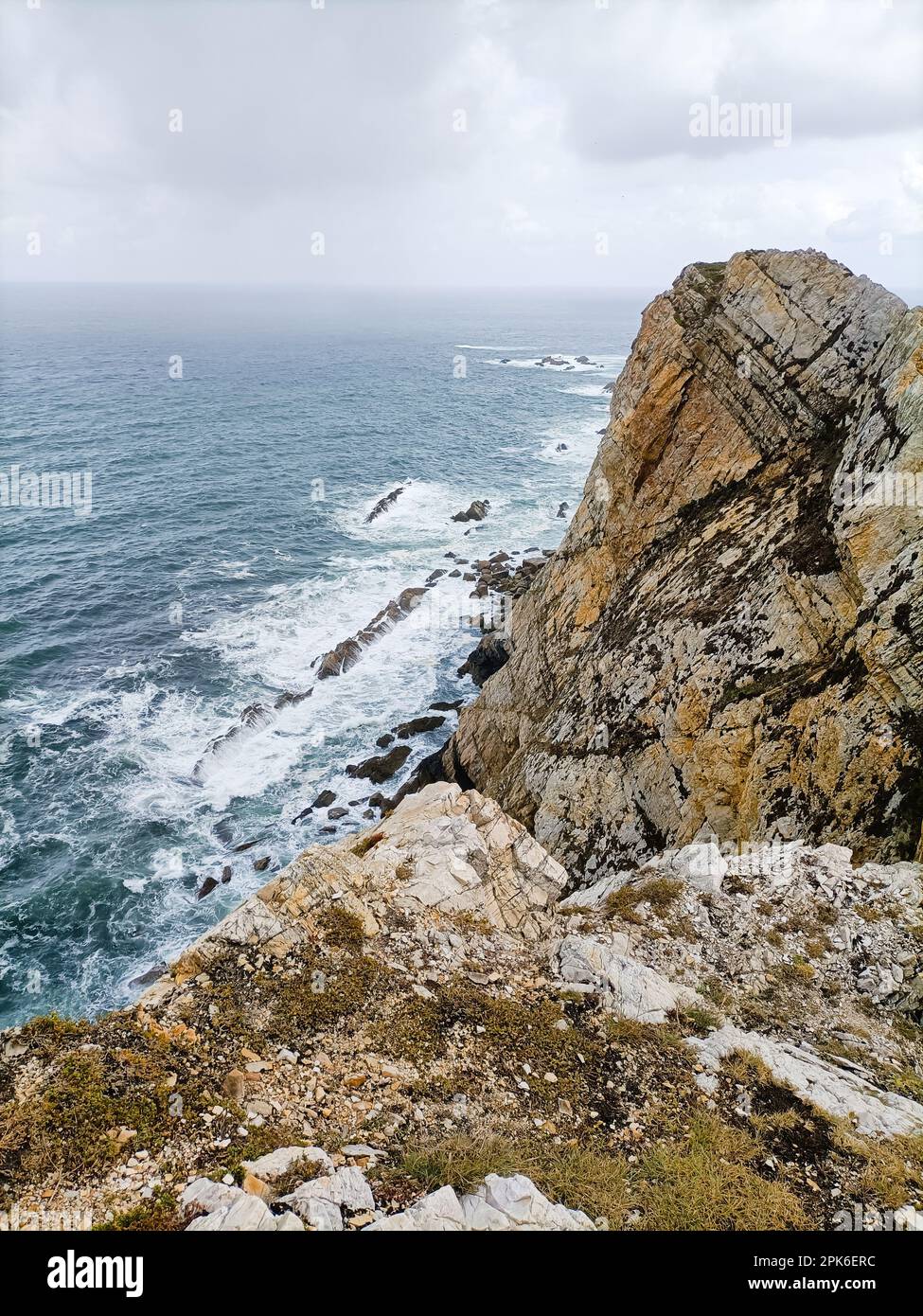 Cliffs of cape Penas landscape, Asturias, Spain. Spanish coastline ...