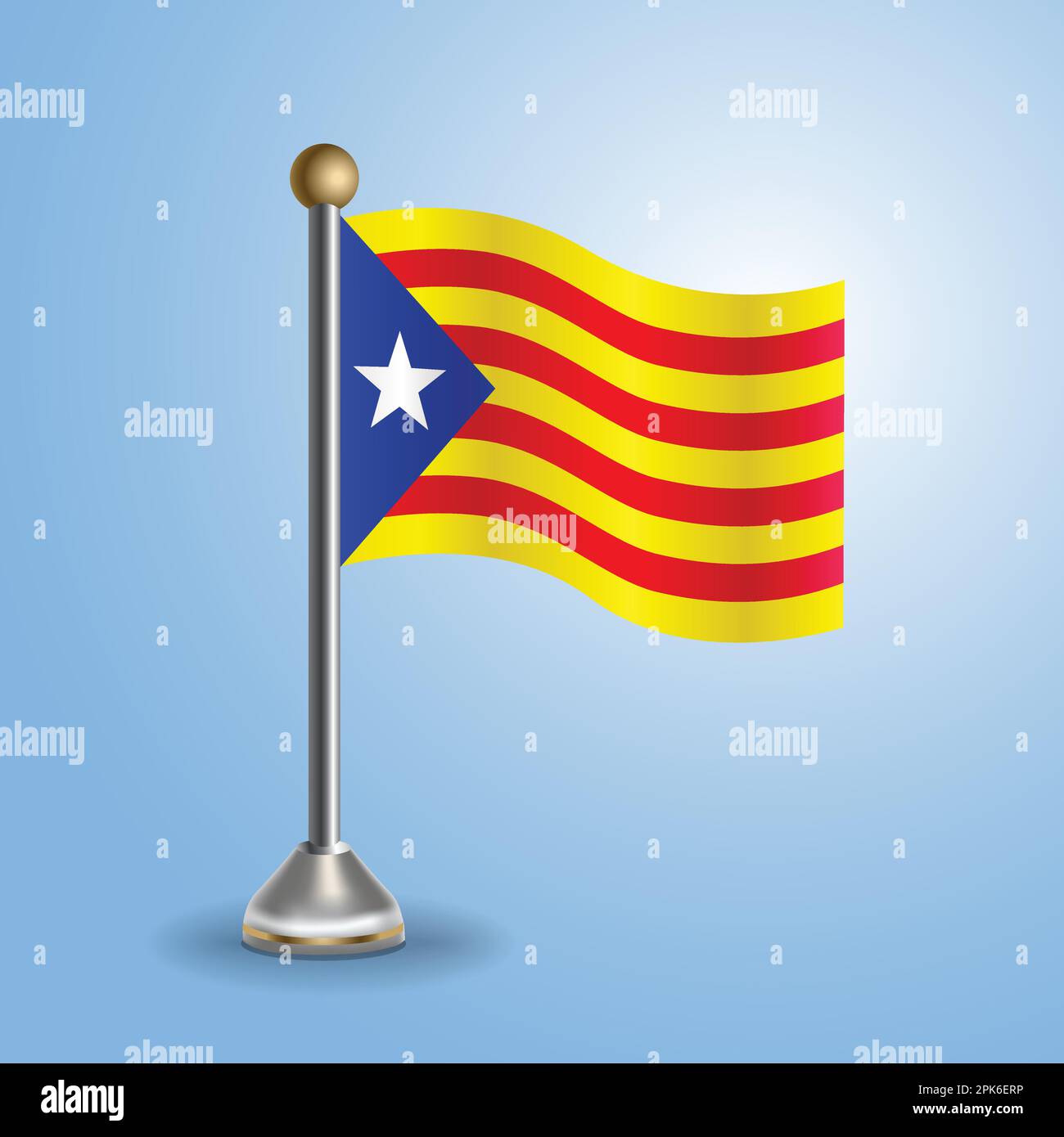 State table flag of Catalonia. National symbol, vector illustration ...