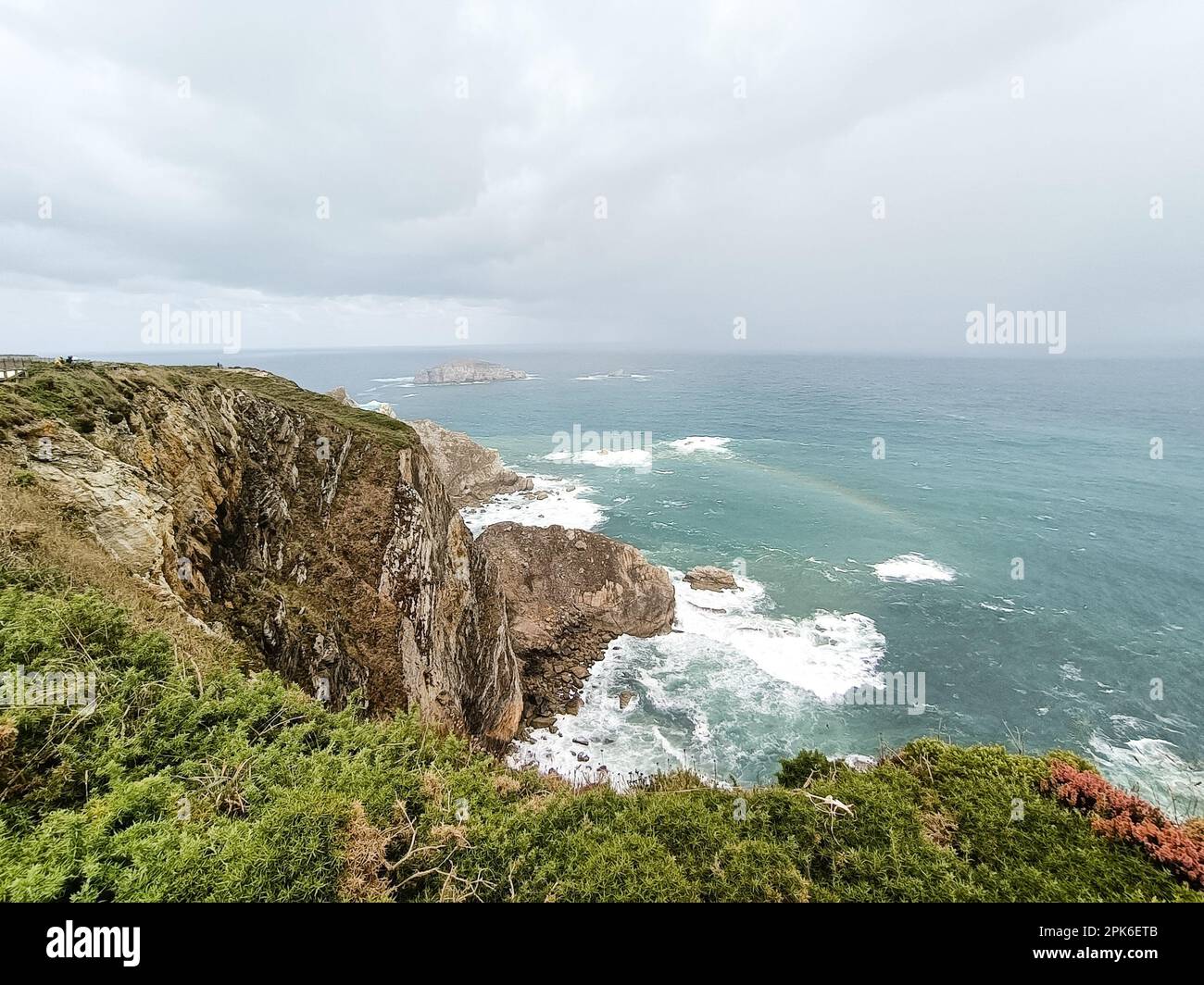 Cliffs of cape Penas landscape, Asturias, Spain. Spanish coastline ...
