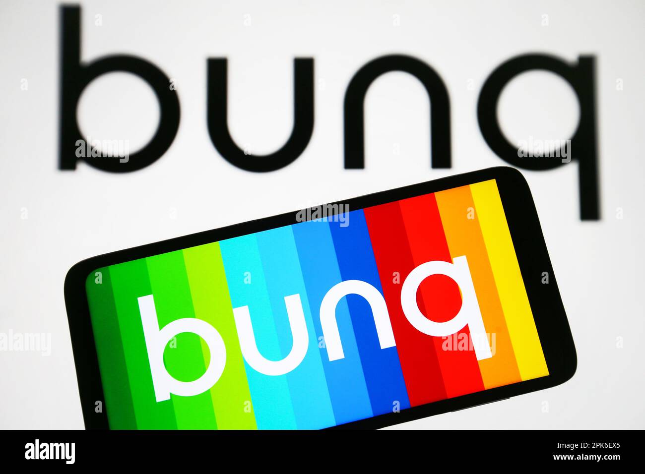 Ukraine. 05th Apr, 2023. In this photo illustration, a bunq logo is ...