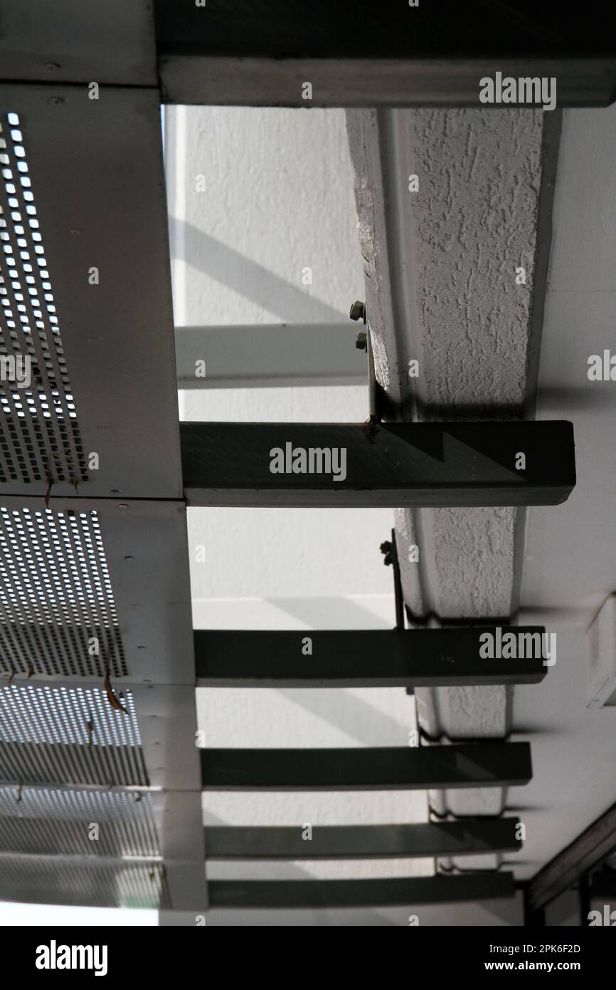 Random street photography of metal building parts outside in the city ...