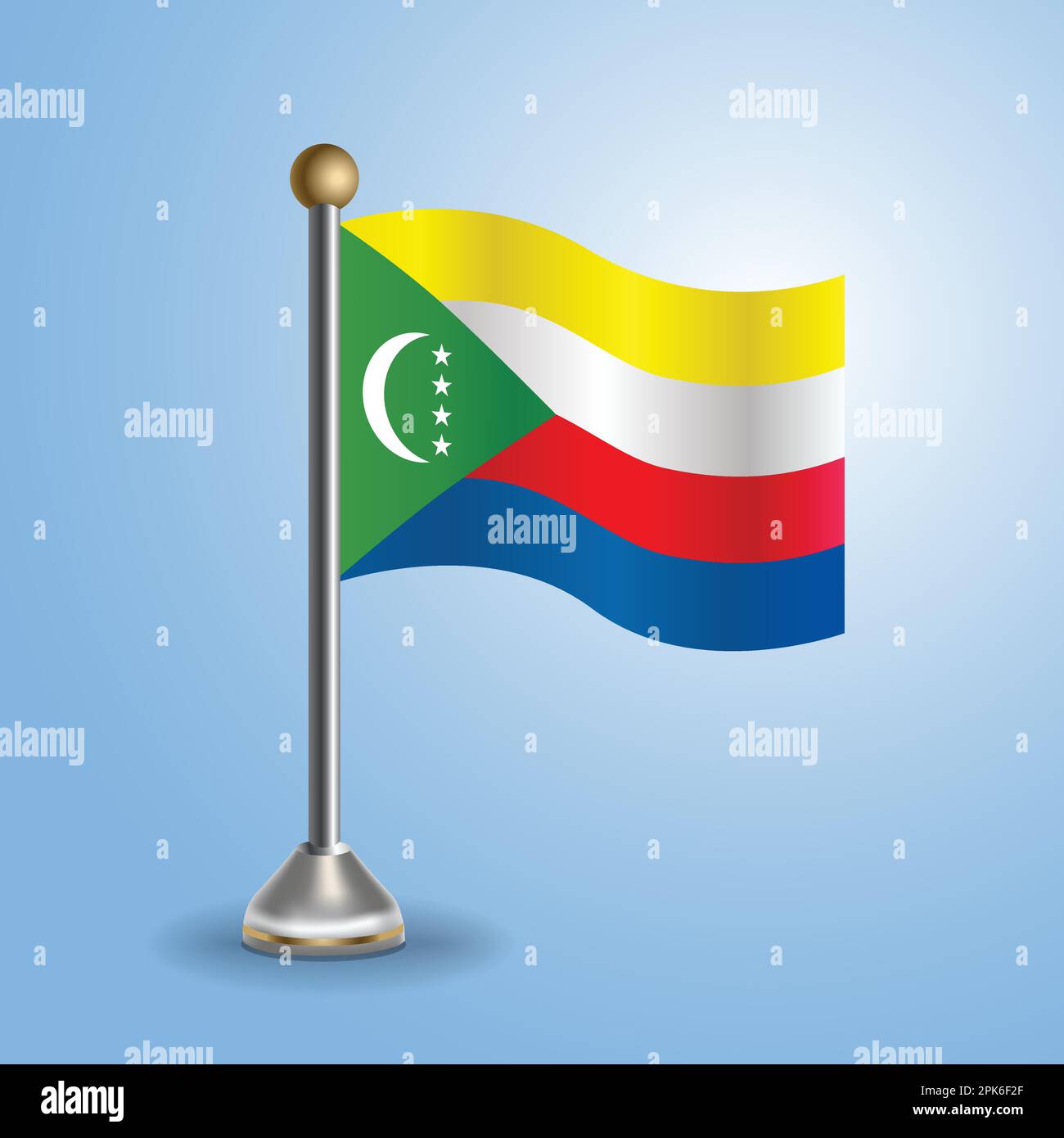 State table flag of Comoros. National symbol, vector illustration Stock ...