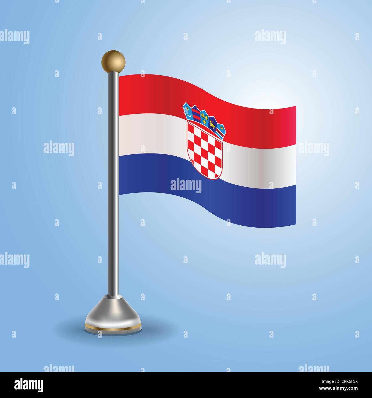 State table flag of Croatia. National symbol, vector illustration Stock ...