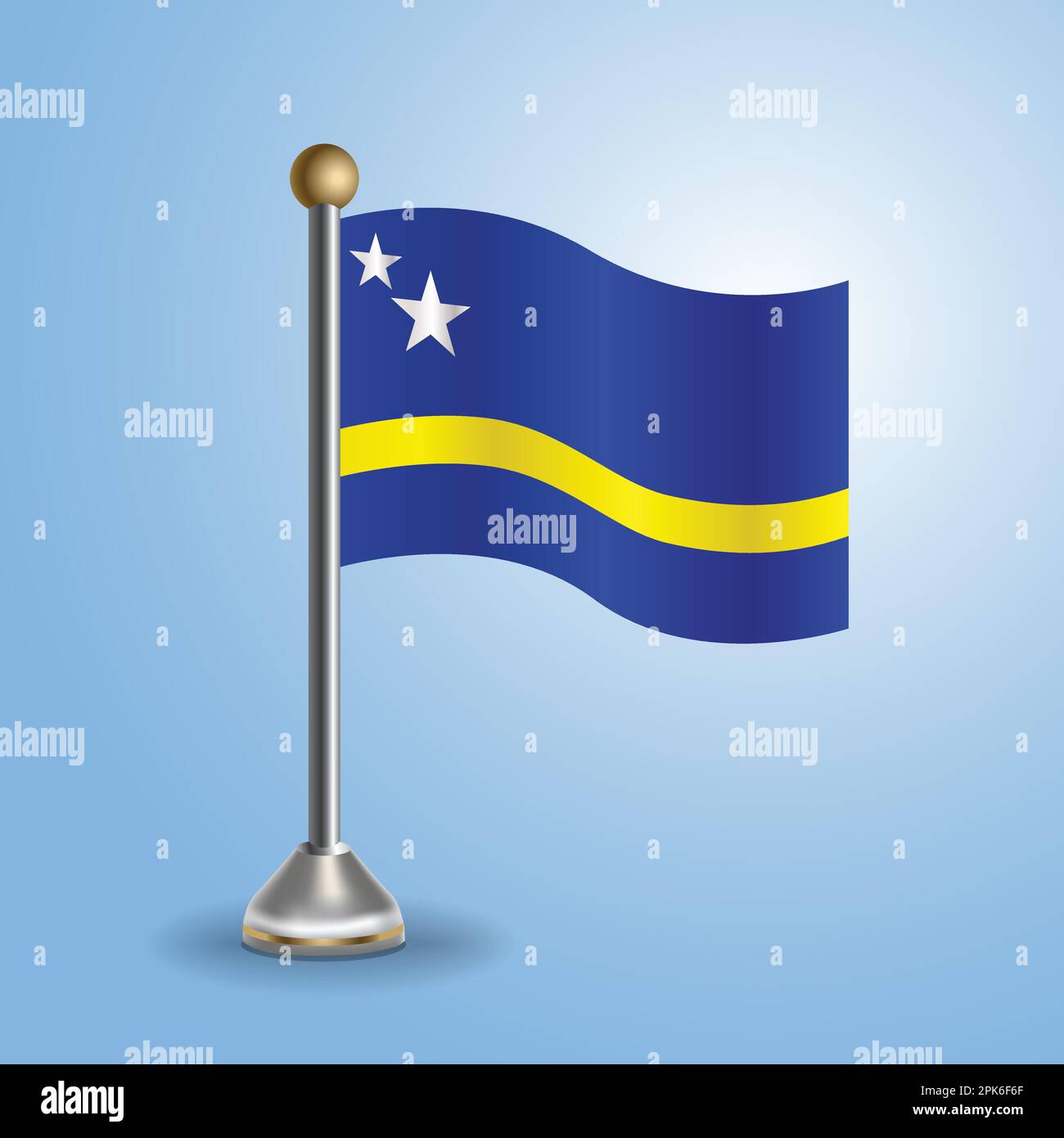 State table flag of Curacao. National symbol, vector illustration Stock ...