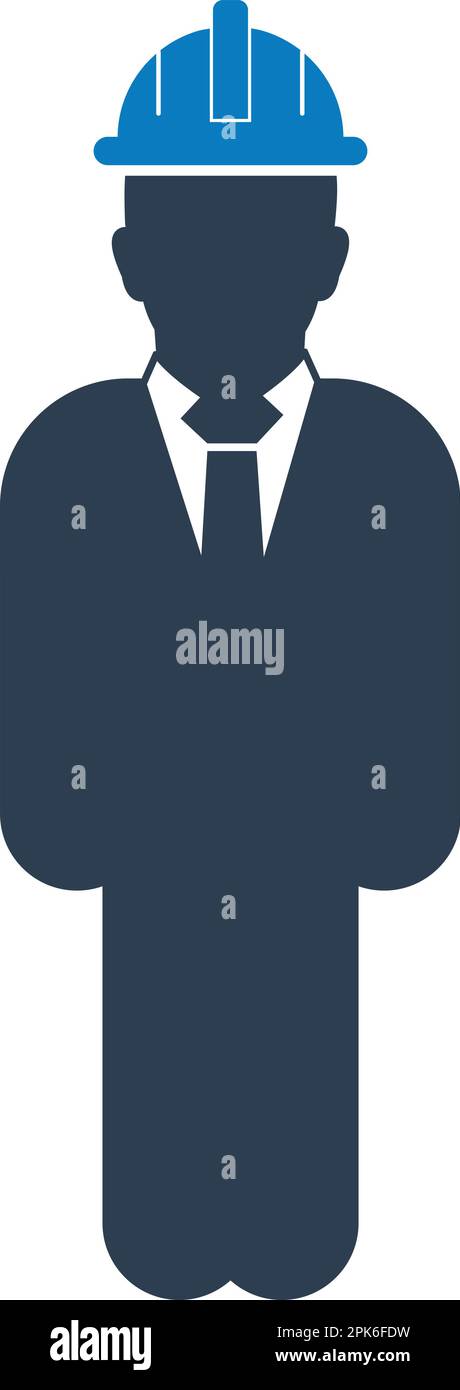 Standing Male Engineer Icon. Flat style vector EPS Stock Vector Image ...