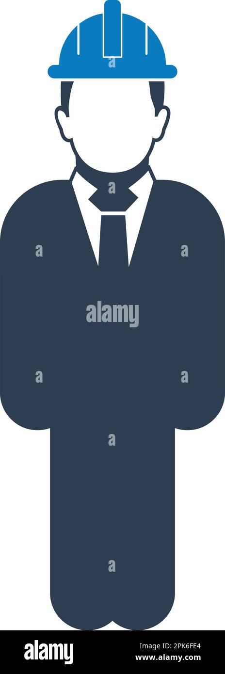 Standing Engineer Icon. Flat style vector EPS Stock Vector Image & Art ...
