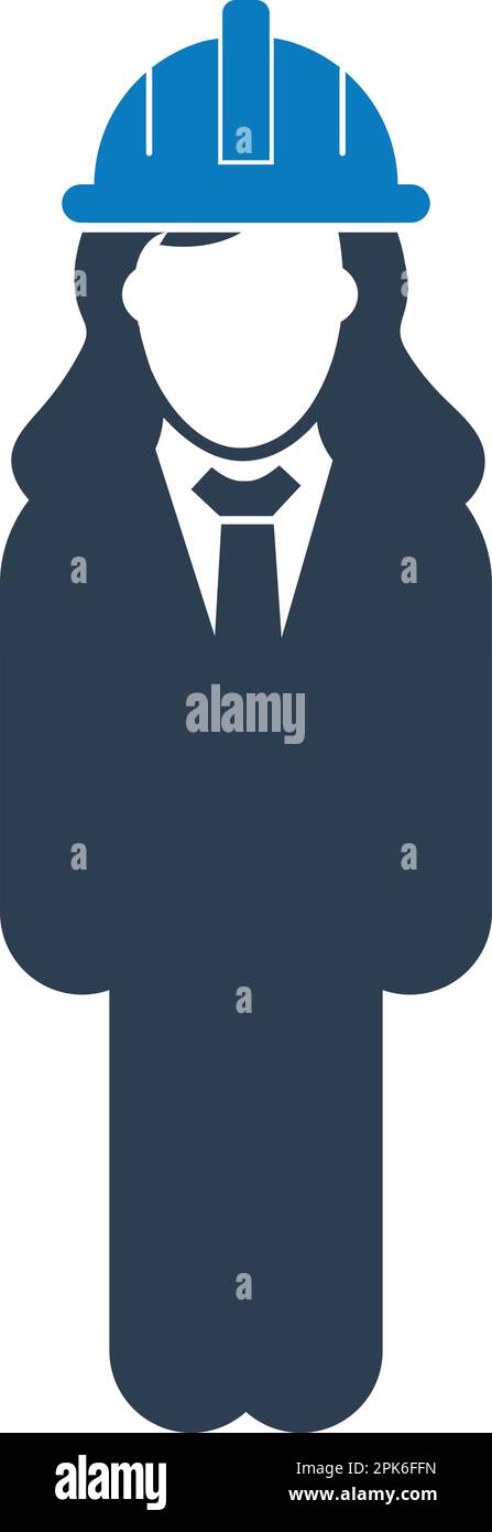Standing Female Engineer Icon. Flat style vector EPS Stock Vector Image ...