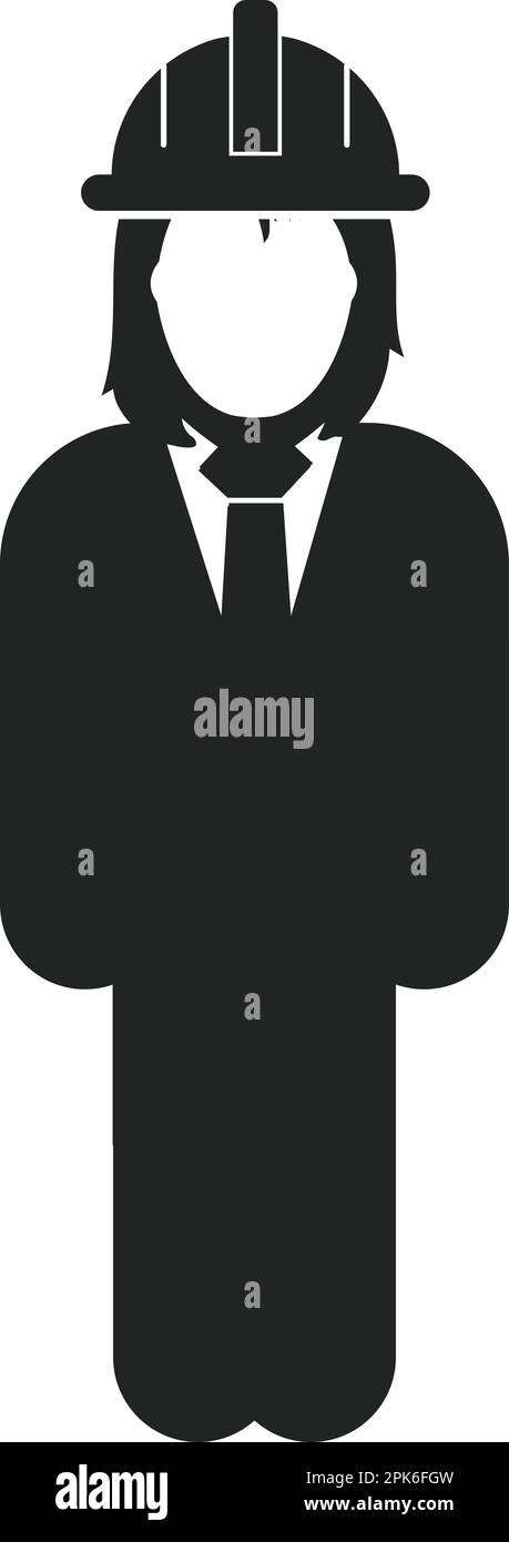 Standing Female Engineer Icon. Flat style vector EPS Stock Vector Image ...