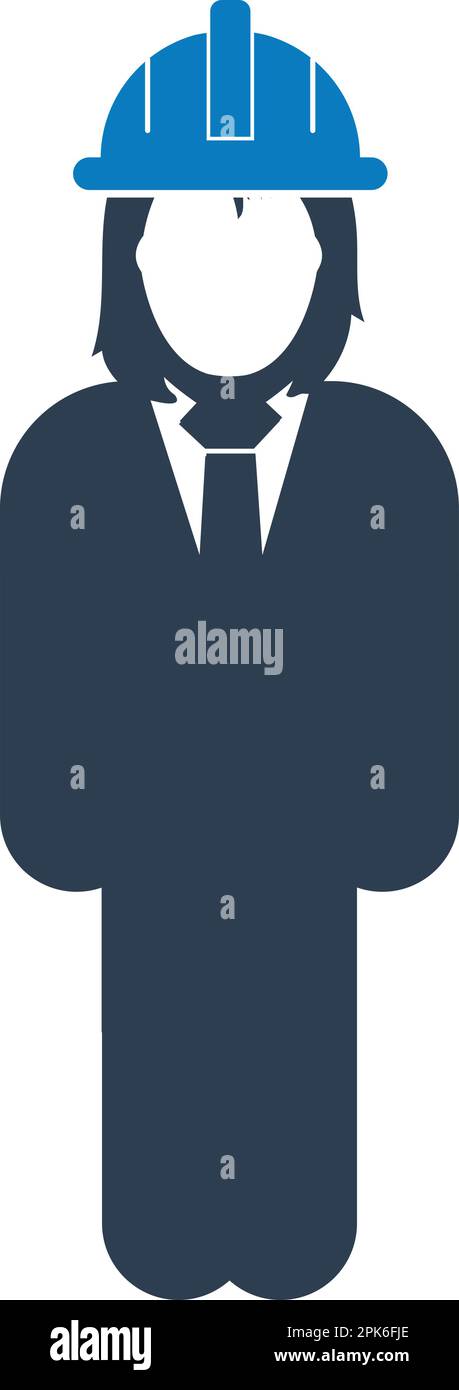 Standing Female Engineer Icon. Flat style vector EPS Stock Vector Image ...