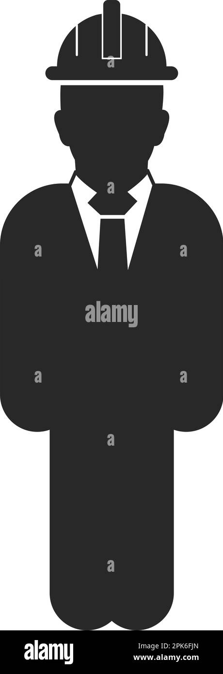 Standing Male Engineer Icon. Flat style vector EPS Stock Vector Image ...