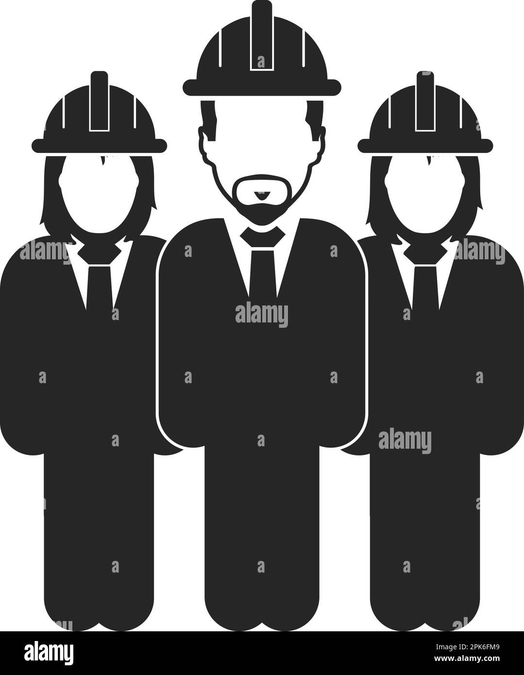 Standing Engineer Team Icon. Flat style vector EPS Stock Vector Image ...