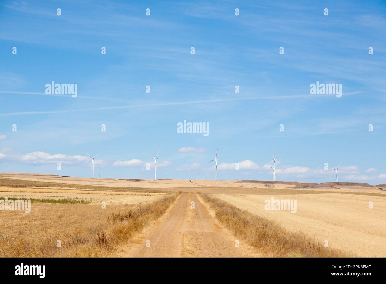 Castile and Leon region rural landscape, Spain. Spanish fields panorama ...