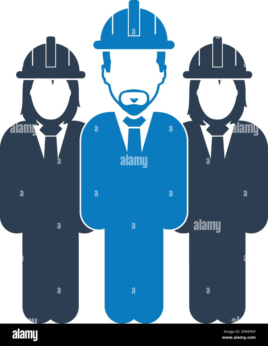 Standing Engineer Team Icon. Flat style vector EPS Stock Vector Image ...