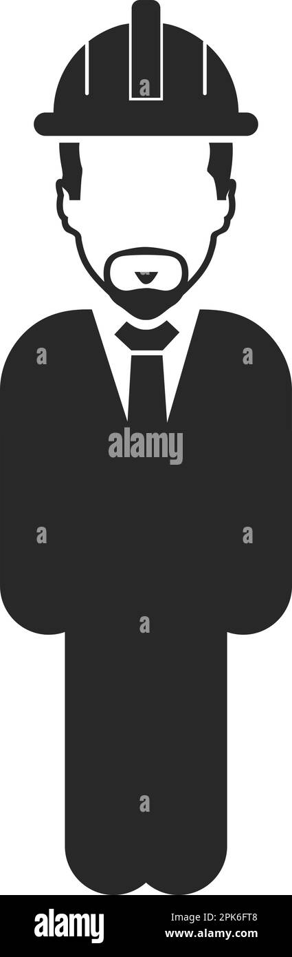 Standing Male Engineer Icon. Flat style vector EPS Stock Vector Image ...