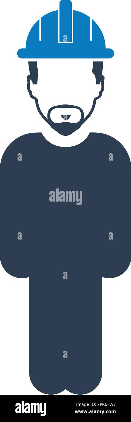 Standing Worker Icon. Flat style vector EPS Stock Vector Image & Art ...