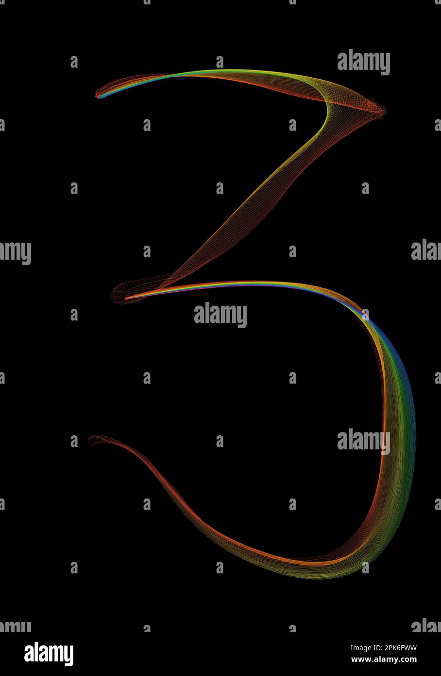 number three illustration isolated on black background Stock Photo - Alamy