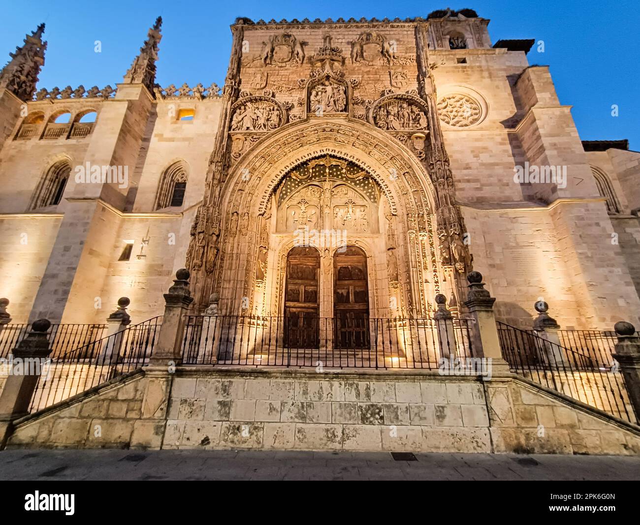 Aranda de Duero church facade view, Spanish landmark. Gothic ...