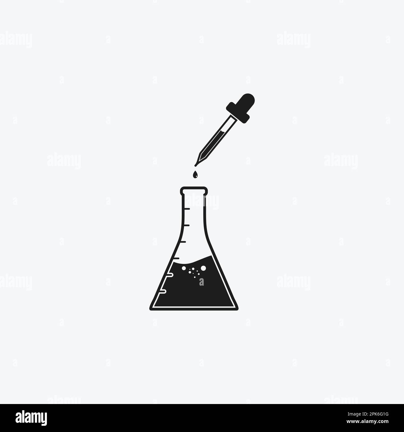 Chemical Flask and Eye Dropper Icon. Editable Vector EPS Symbol ...