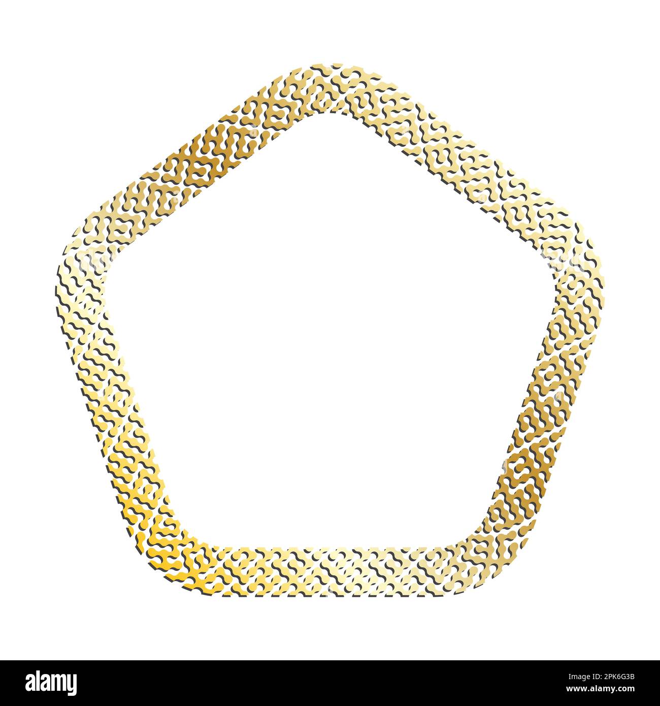 Golden pentagonal abstract geometric fractal PUZZLE frames for ...