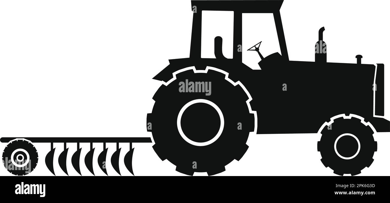 Farming Tractor Icon. Flat Style vector EPS Stock Vector Image & Art ...