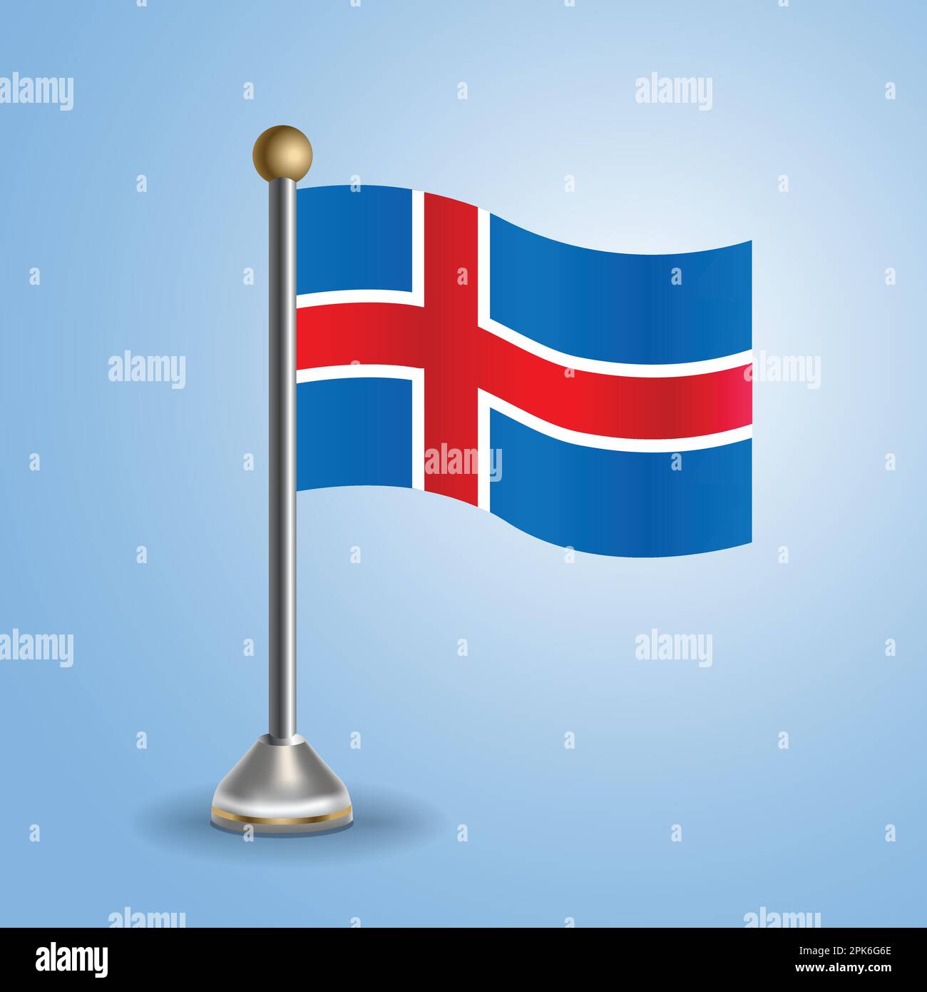 State table flag of Iceland. National symbol, vector illustration Stock ...