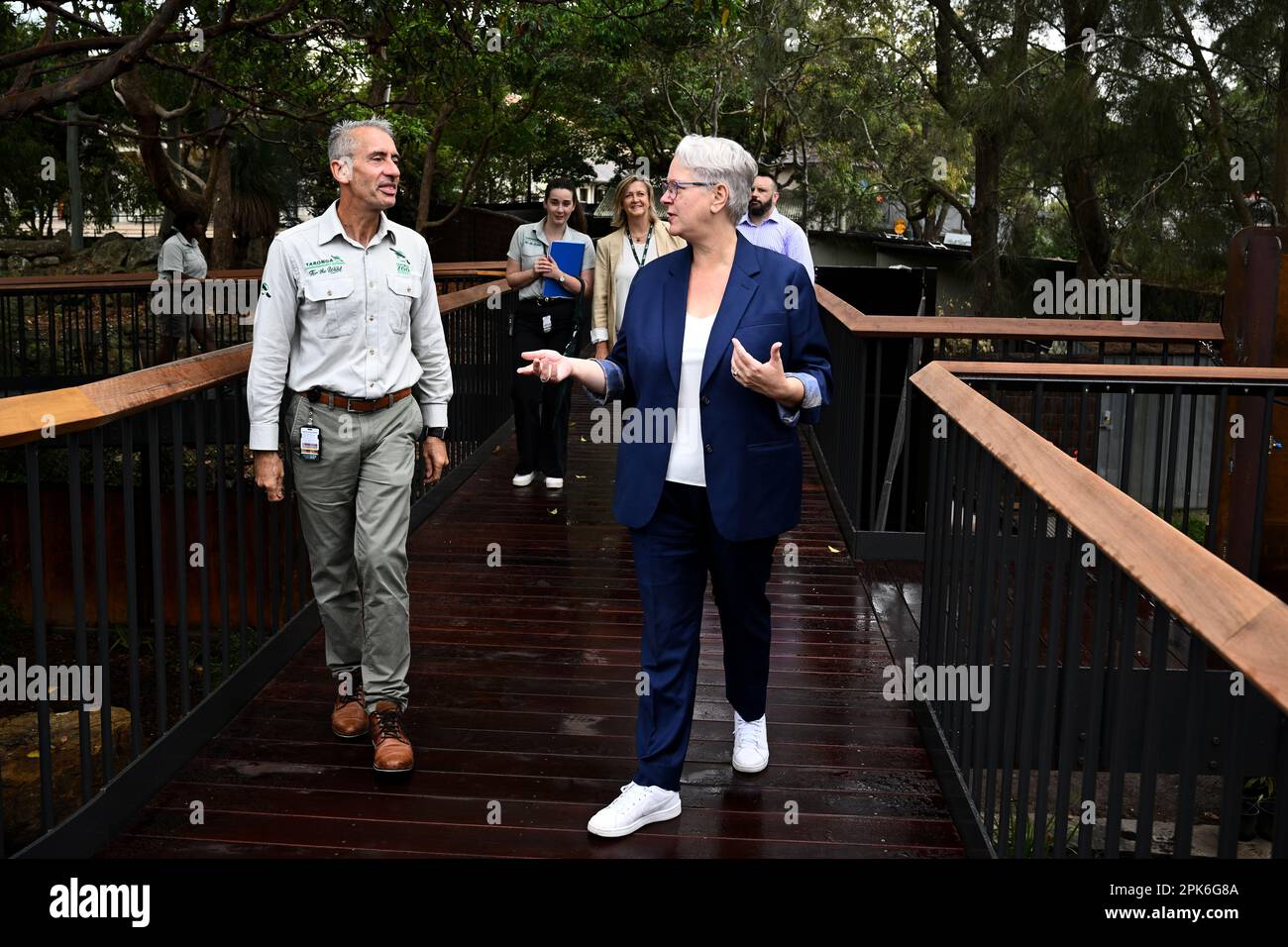 Taronga CEO Cam Kerr and NSW Environment Minister Penny Sharpe during ...
