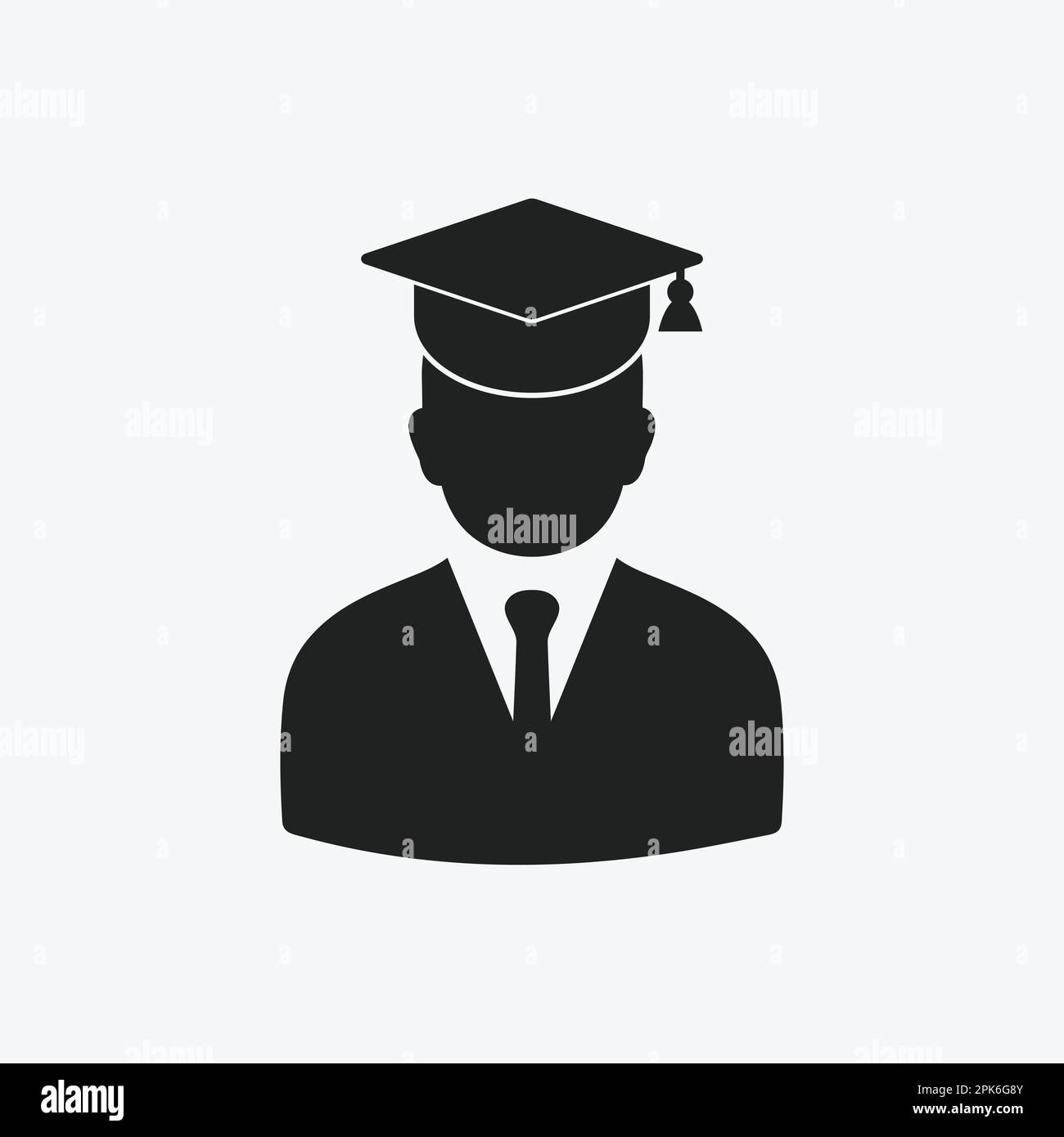 Graduate Student Icon with Cap and Gown Sign. Editable Vector EPS ...
