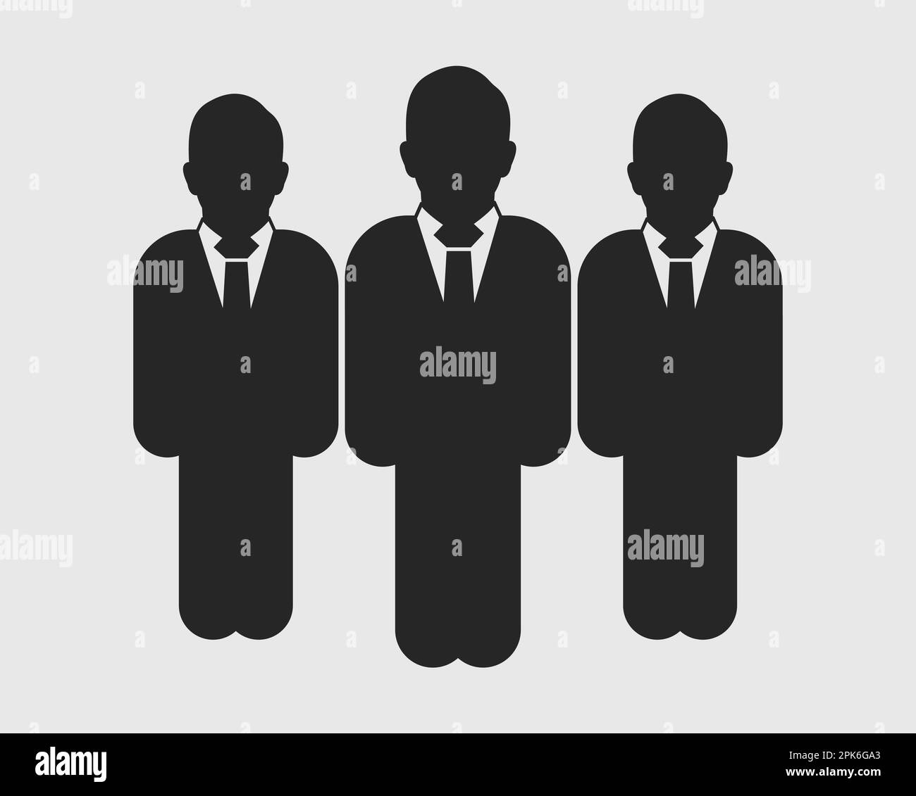 Business Team Icon. Standing Male symbols on gray background. Flat ...