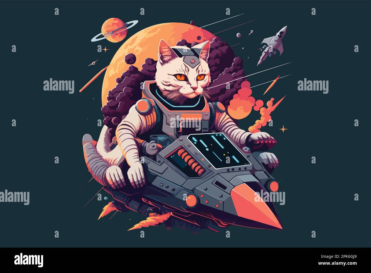 Sci fi Cat vector illustration Stock Vector Image & Art - Alamy