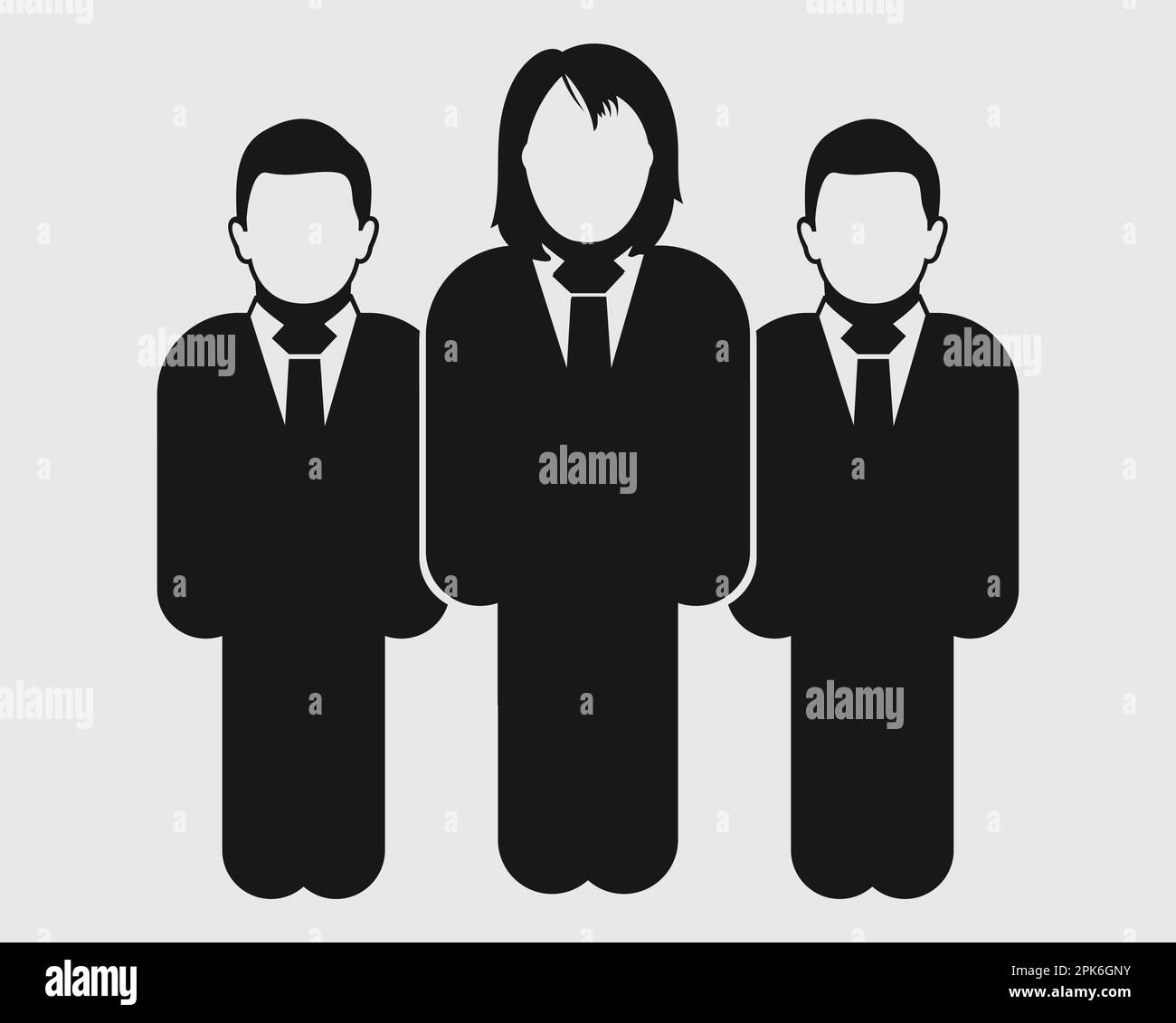 Corporate team Icon. Standing Male and female symbols on gray ...