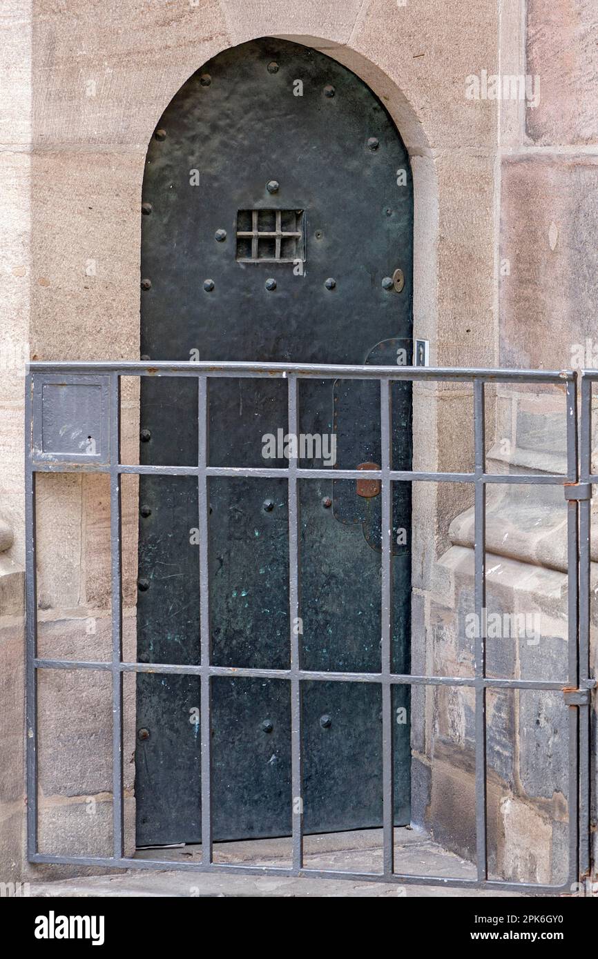 Sacristy door with peep window, Lorenzkirche, Nuremberg, Middle ...