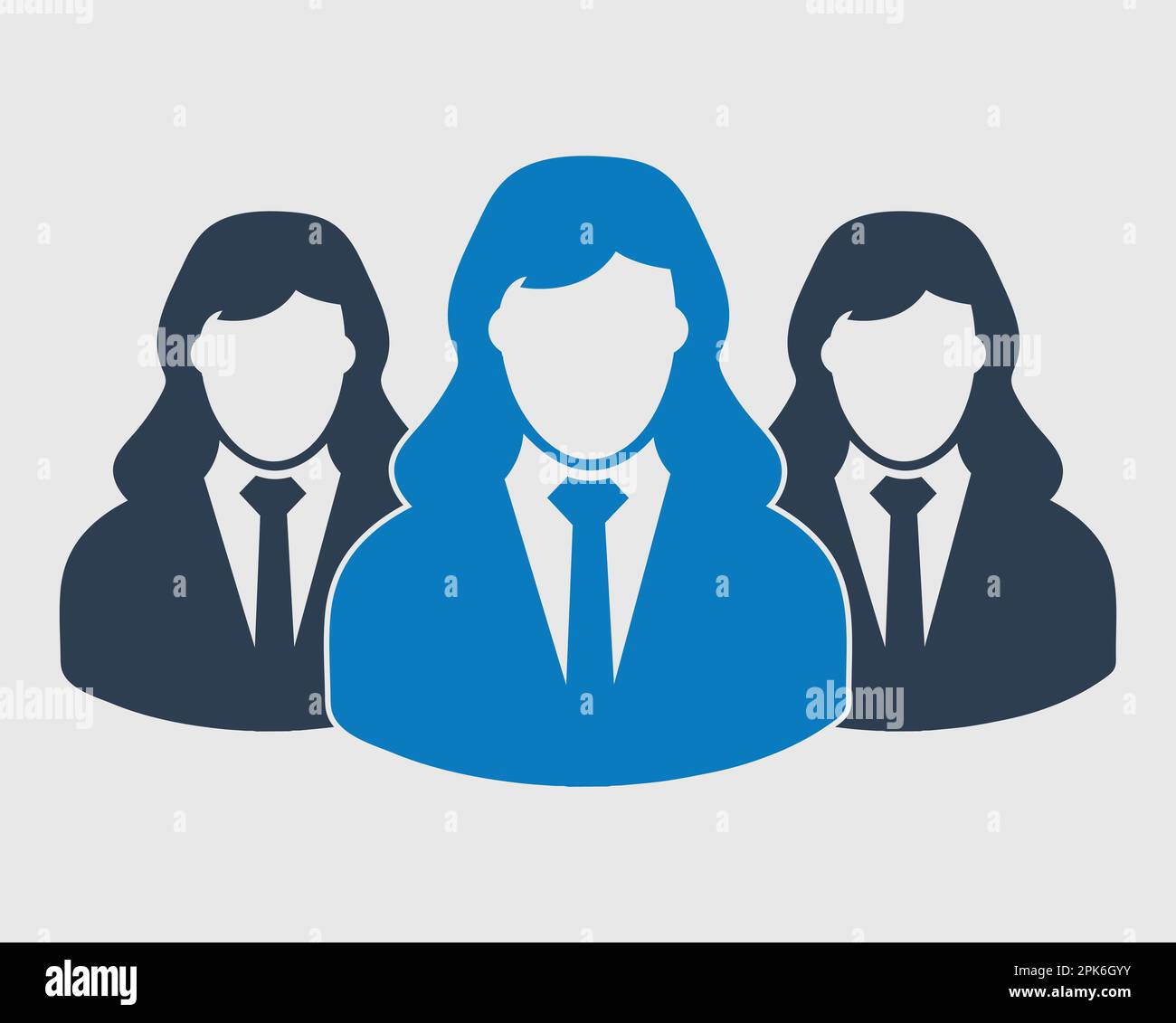 Business Team Icon. Employees behind the leader. Flat style vector EPS ...