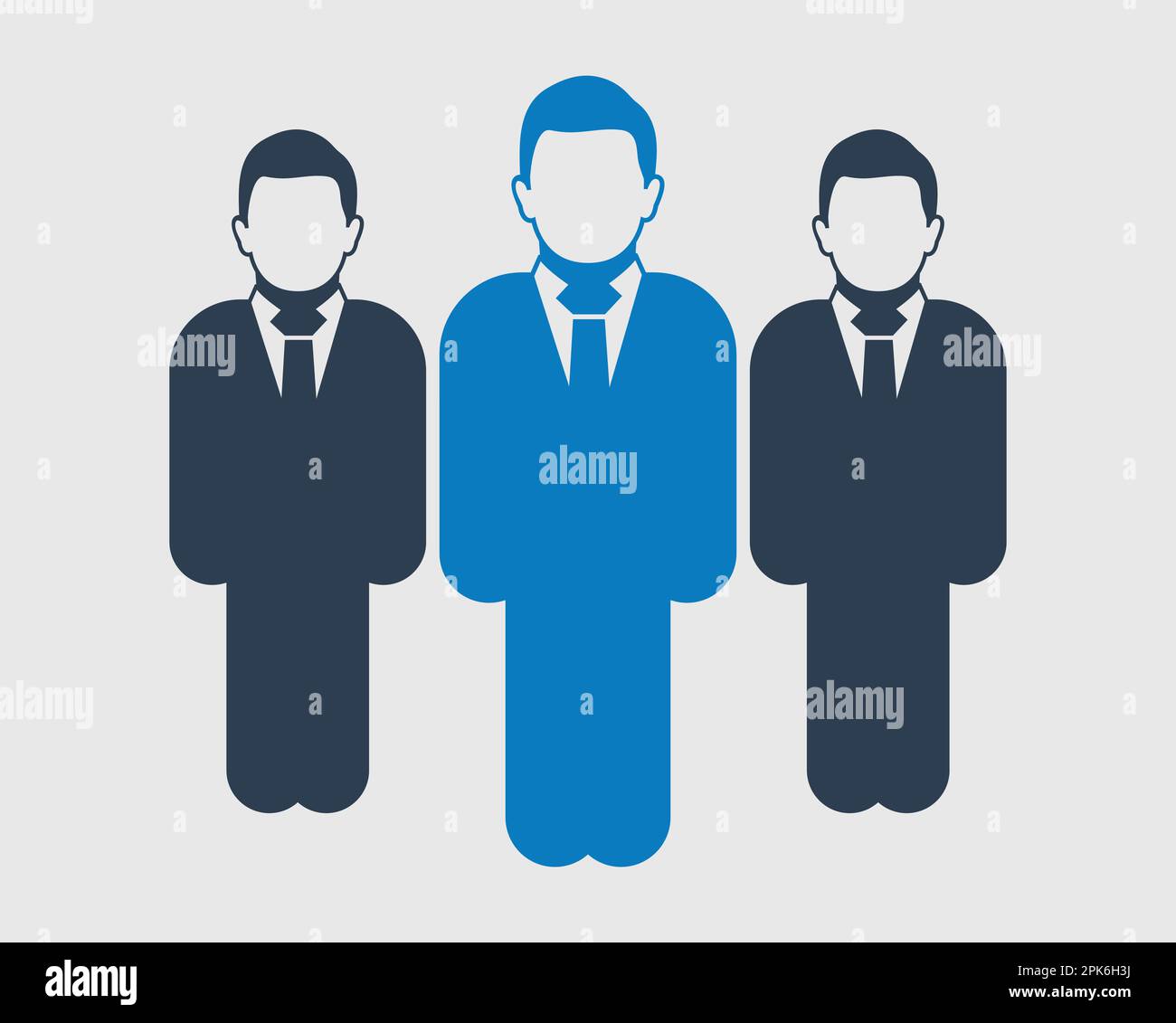 Leadership Icon. Standing Male symbols on gray background. Flat style ...
