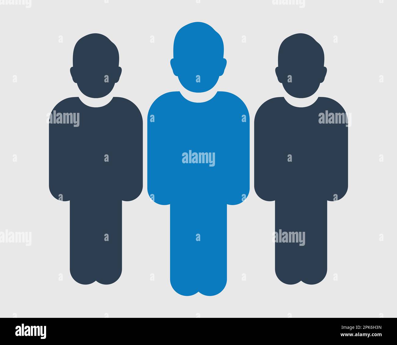 User Team Icon. Standing Male symbols on gray background. Flat style ...