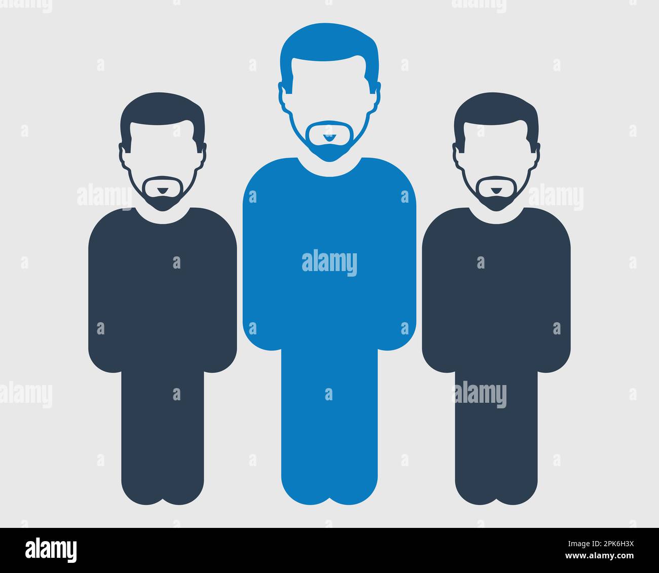 User Team Icon. Standing Male symbols on gray background. Flat style ...
