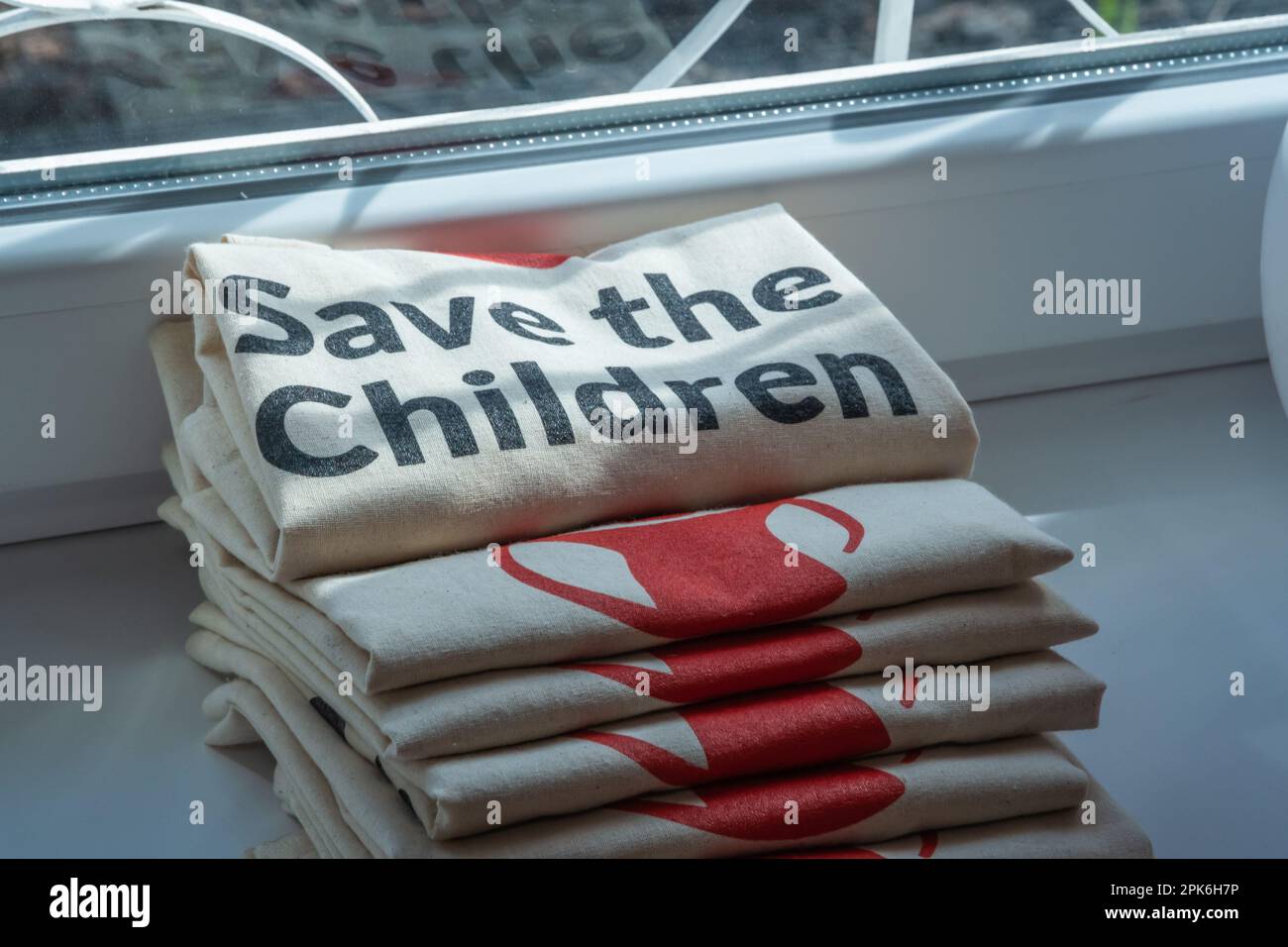 Eco bags with the logo of the international humanitarian organization ...