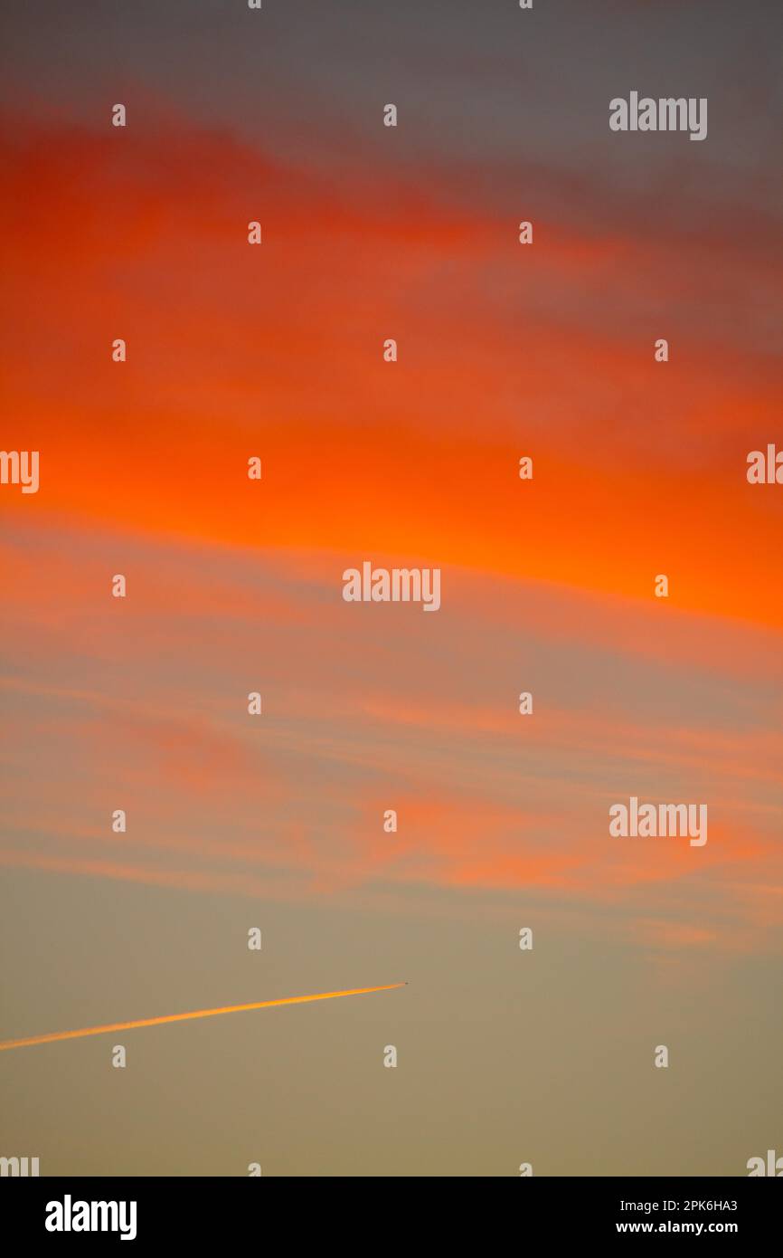 Orange coloured sky Stock Photo - Alamy