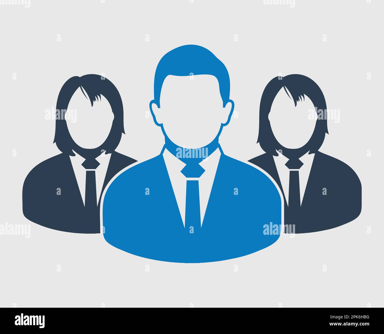 Business Team Icon. Employees behind the leader. Flat style vector EPS ...