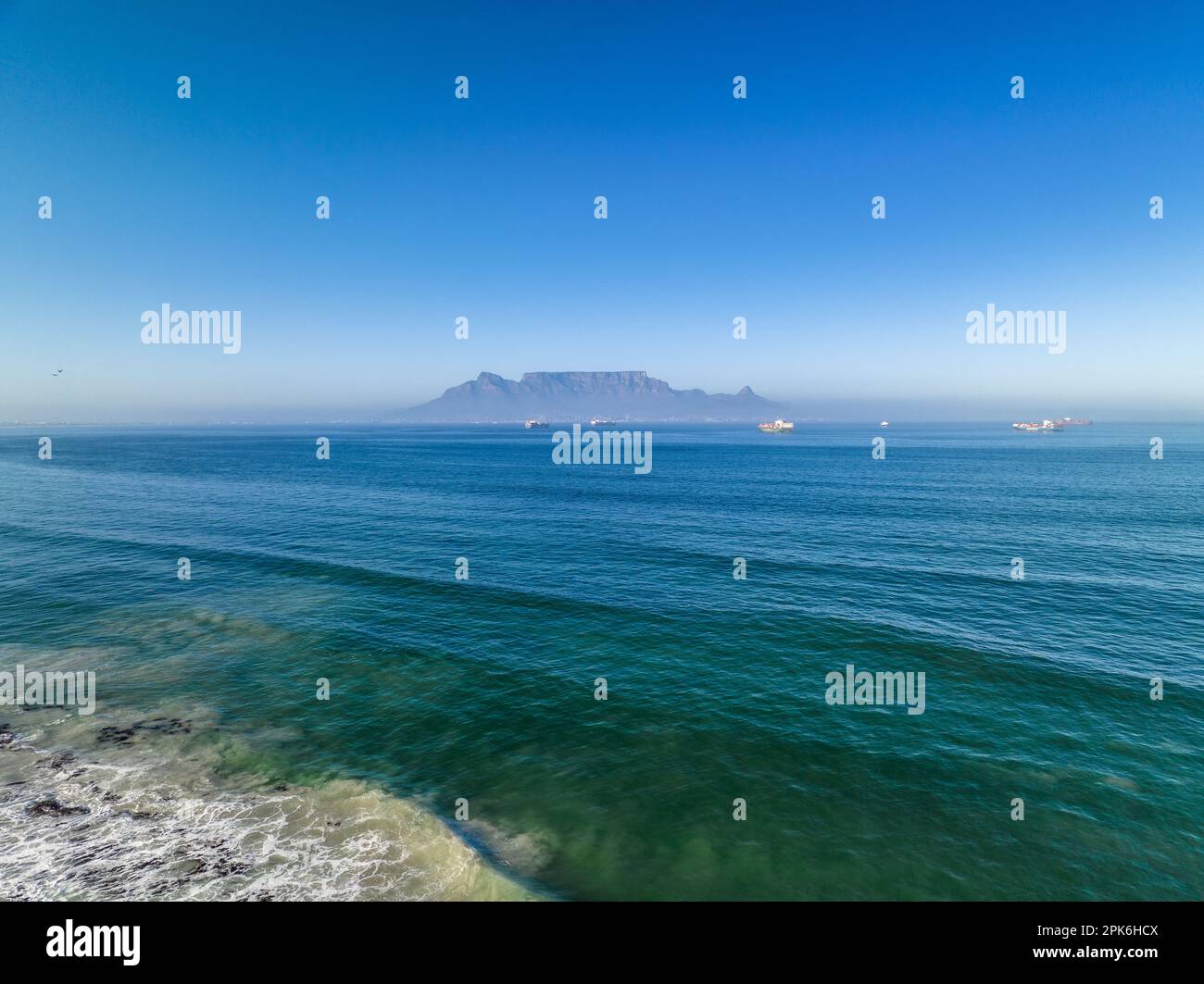 Birds Eye View of table mountain in distance Stock Photo - Alamy