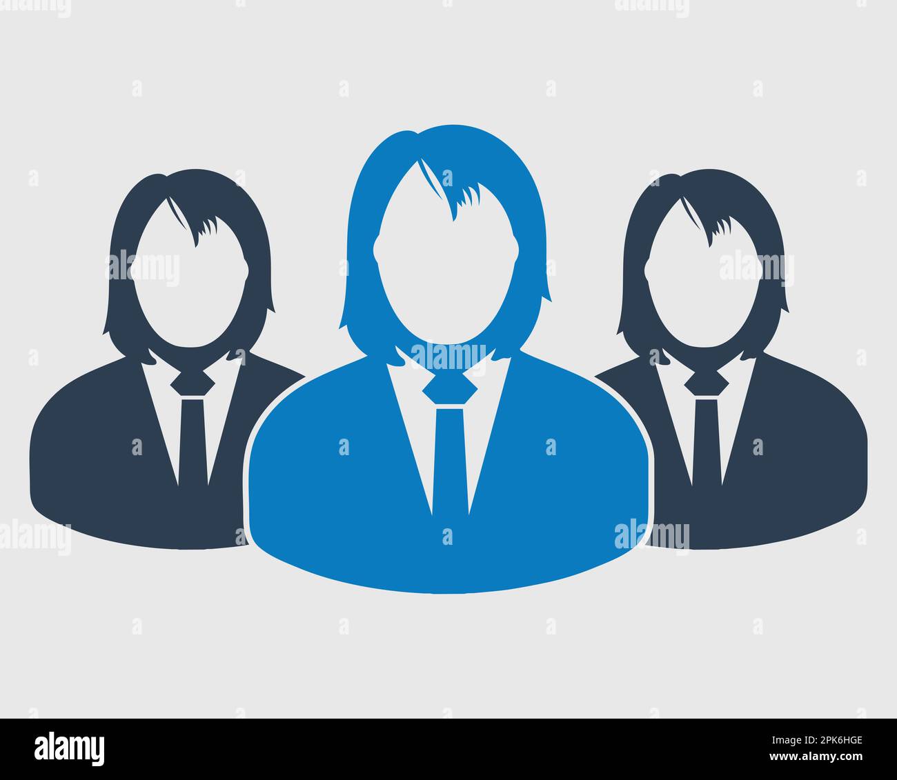 Corporate Team Icon. Employees behind the leader Stock Vector Image ...