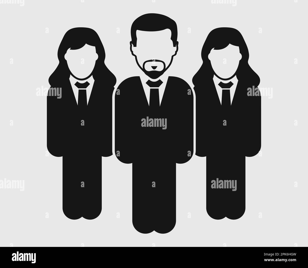 Corporate Team Icon. Male and female symbol on gray background. Flat ...