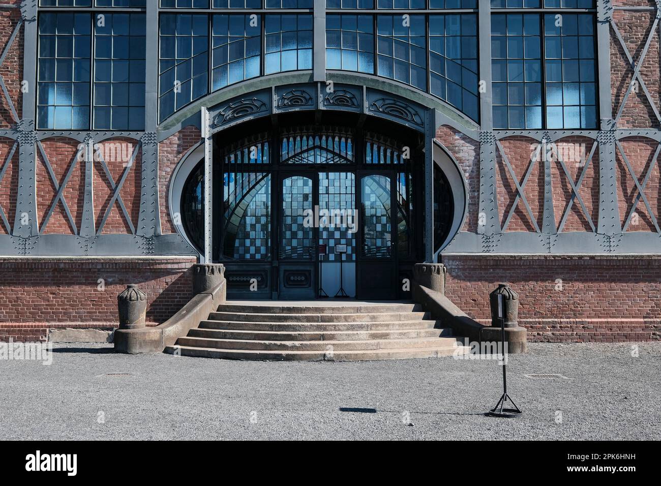 Zollern Colliery, entrance to the machine hall, Germany Stock Photo - Alamy