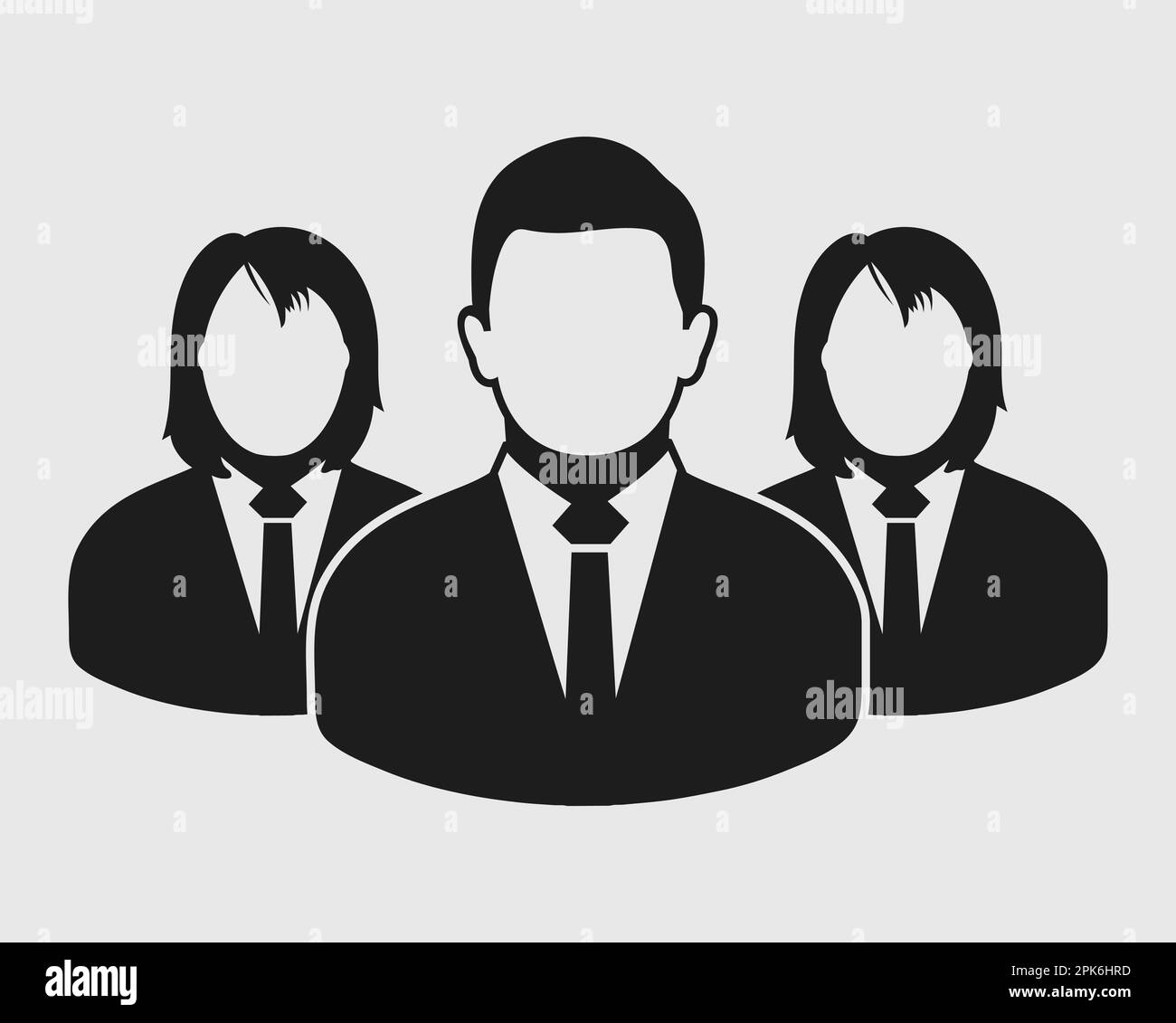 Corporate Team Icon. Employees behind the leader. Flat style vector EPS ...